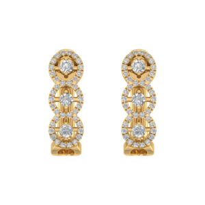 3/8 Carat Diamond Hoop Earrings in 10K Yellow Gold