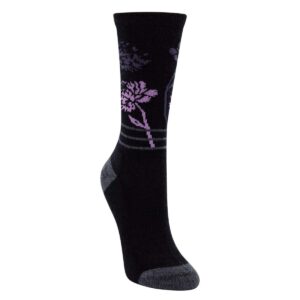 Kirkland Signature Womens 6 Pack Extra Fine Merino Wool Trail Socks (Black/Purple)