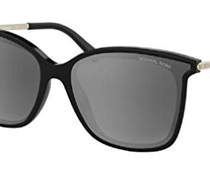 Michael Kors MK2079U ZERMATT Square 333282 61M Black/Silver Grey Gradient Mirror Polarized Sunglasses For Women+ BUNDLE With Designer iWear Eyewear Kit