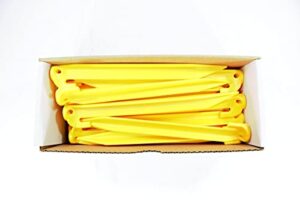 sgt knots large tent stakes - heavy duty camping stakes for tents - yellow canopy stakes, plastic tent garden stakes - professional grade stakes for hiking, gardening, backpacking i 9 inch, 25 packs