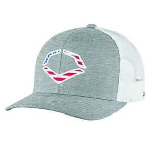 evoshield usa trucker snapback hat - heather grey/white