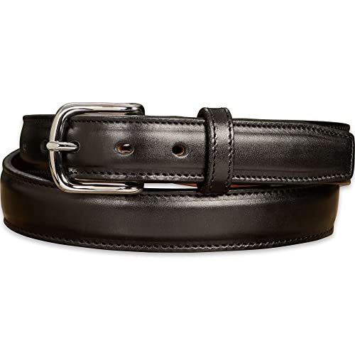 Bullhide Belts Mens Leather Belt for Casual Dress, 1.25" Wide, Black, 38 Inches