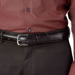 Bullhide Belts Mens Leather Belt for Casual Dress, 1.25" Wide, Black, 38 Inches