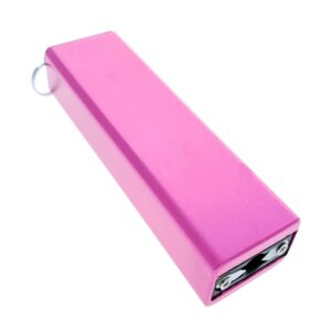 Thunder Blast 3 1/4" Mini Self Defense Stun Gun LED Flashlight Rechargeable w/Charging Cable. for Self Defense, Personal Protection (Pink)