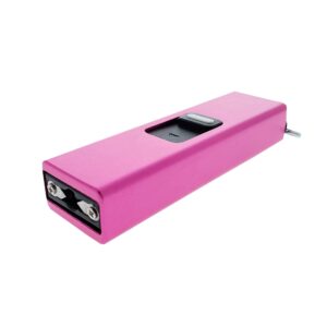 Thunder Blast 3 1/4" Mini Self Defense Stun Gun LED Flashlight Rechargeable w/Charging Cable. for Self Defense, Personal Protection (Pink)