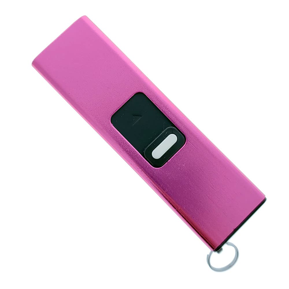 Thunder Blast 3 1/4" Mini Self Defense Stun Gun LED Flashlight Rechargeable w/Charging Cable. for Self Defense, Personal Protection (Pink)