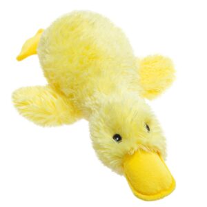 expawlorer plush squeaky duck dog toy - 14" large stuffed soft cute duck, best birthday gift interactive filled chew toys for small medium large dogs puppy biting training teething, yellow