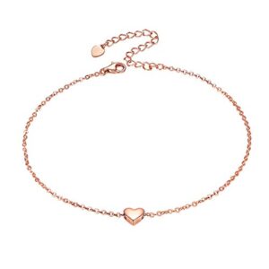 silvora ankle bracelet women sterling silver summer chain anklet for women rommantic dainty delicate jewelry rose gold