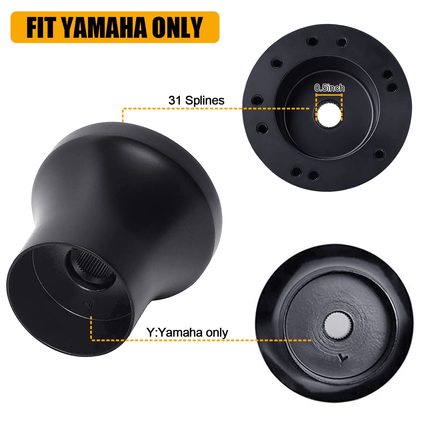 Yamaha Golf Cart Steering Wheel Adapter Golf Cart Steering Wheel Adapter for Yamaha Golf Cart (Black)