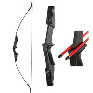 toparchery archery 57" takedown youth recurve bow hunting black long bow for beginner teenagers right left hand black - draw weight 20lbs 30lbs (20)