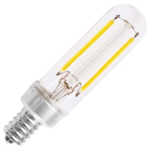 satco s8555 candelabra bulb in light finish, clear