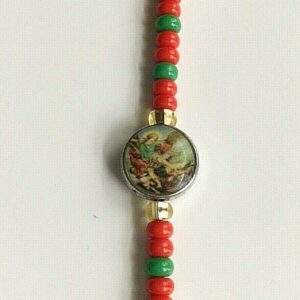 ALEX AND ELSA SAINT MICHAEL BEAD BRACELET FOR PROTECTION 7.5" LONG/PULSERA DE SAN MIGUEL PARA PROTECCION 7.5 LARGO