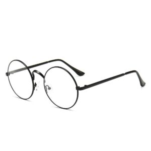 dollger retro round glasses harry glasses circle clear lens non-prescription glasses for men women fashion metal wire frame black