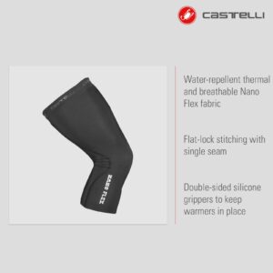 Castelli Nano Flex 3G Kneewarmer for Men & Women | Road and Gravel Biking I Cycling - Black - Medium