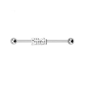 pierced owl 316l stainless steel b-tch industrial barbell