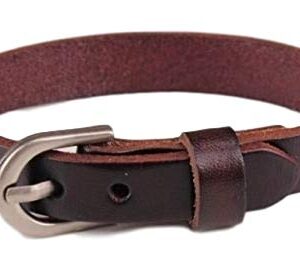 ForeverGiftsusa Free Engraving - Genuine Dark Brown Leather Bracelet With Buckle