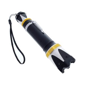 thunder blast 7 1/4" heavy duty stun gun led flashlight rechargeable w/nylon sheath. for self defense, personal protection