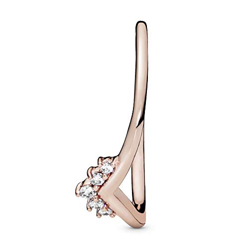 Pandora Jewelry Tiara Wishbone Cubic Zirconia Ring in Rose, Size 7.5