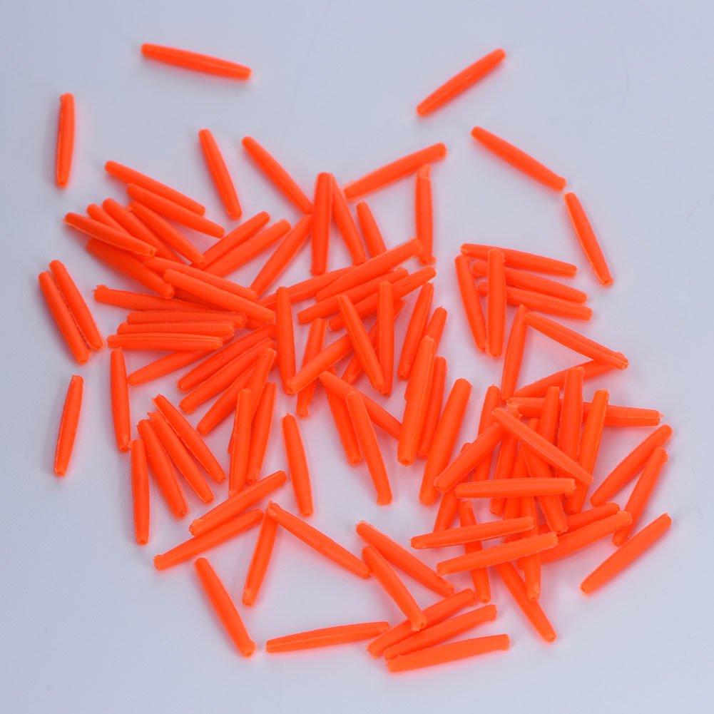 Keenso 100pcs Fishing Float Indicator, fishing corks floats, Durable Tear Drop Indicator Fishing Corks Floats Bobber Tackle Accessory(Orange-M)