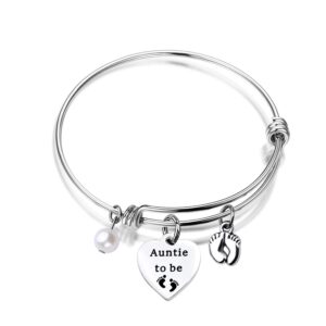 fotap auntie gift auntie to be bracelet expandable wire bangle funny auntie gift best sisters get promoted to auntie gift auntie bracelet