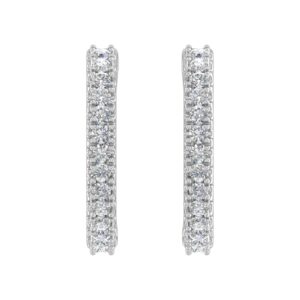 1/4 Carat Diamond Hoop Earrings in 10K White Gold