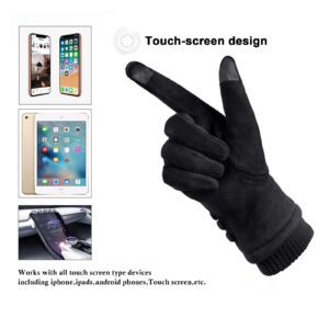 Dsane Womens Gloves Winter Touch Screen Texting Phone Windproof Gloves for Women Fleece Lined Thick Warm Gloves Black Medium