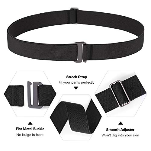 SANSTHS Women Leather Belt for Jeans Pants Dresses Black Ladies Waist Belt with Black Buckle, Black S