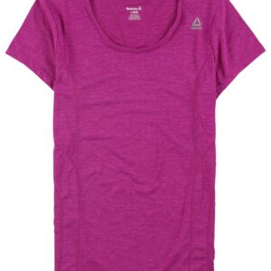 Reebok Womens Poly Marled Basic T-Shirt, Pink, Small