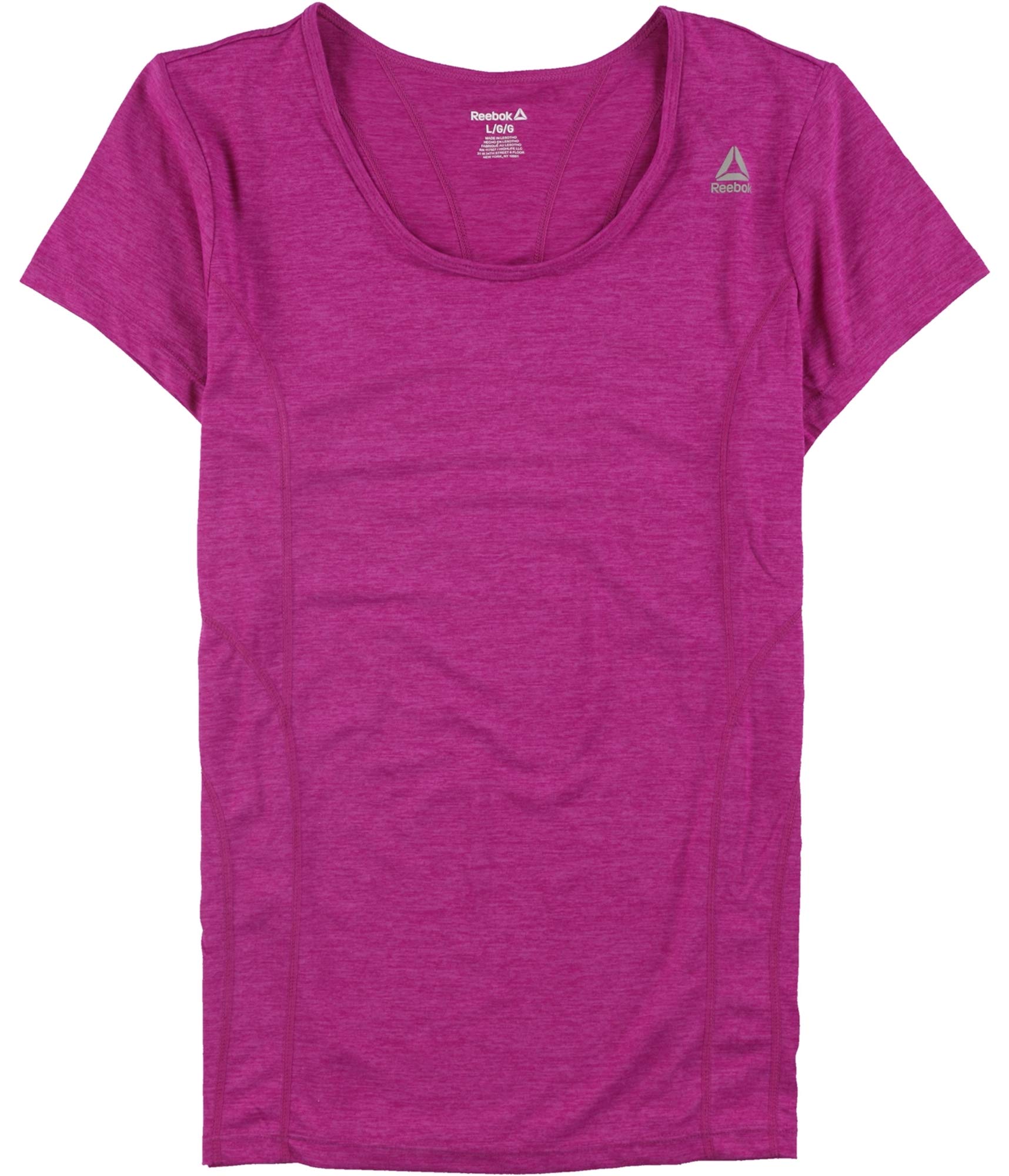 Reebok Womens Poly Marled Basic T-Shirt, Pink, Small