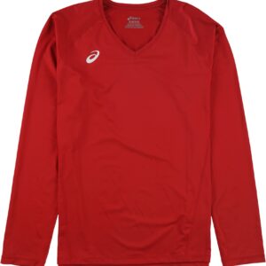 ASICS Spin Serve Volleyball Jersey Long Sleeve, Team Red, Medium