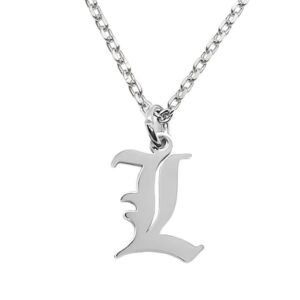 elefezar old english initial pendant necklace letter l womens gifts