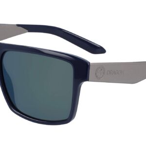 Dragon Men's Space Rectangular Sunglasses, Navy/Ll Smoke Petrol Ion, 59 mm