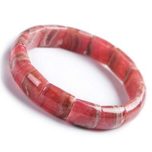 genuine natural red rhodochrosite gemstone jewelry for women crystal round bead stretch bangle bracelet aaaa 12x6mm