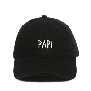 papi daddy baseball cap embroidered cotton adjustable dad hat black