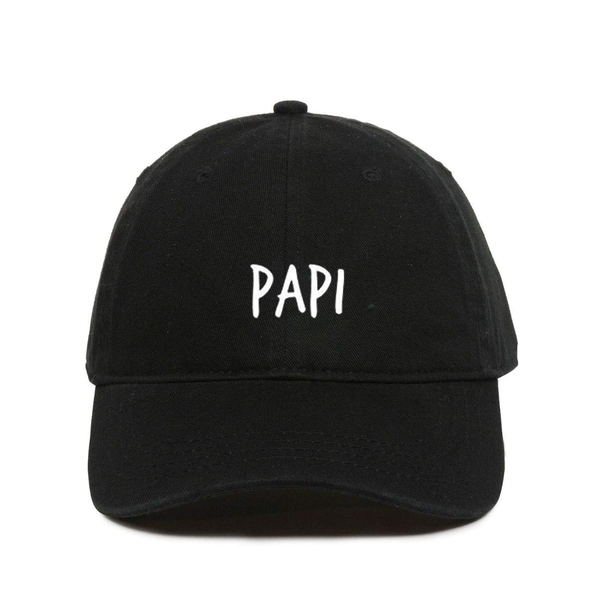 Papi Daddy Baseball Cap Embroidered Cotton Adjustable Dad Hat Black