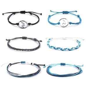 softones vsco string wave bracelets for women handmade colorful waterproof adjustable braided beach bracelet set for women