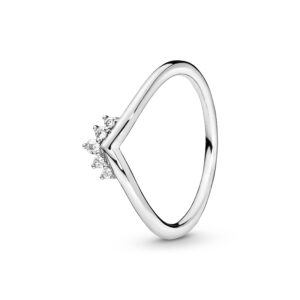 pandora jewelry tiara wishbone cubic zirconia ring in sterling silver, size 6