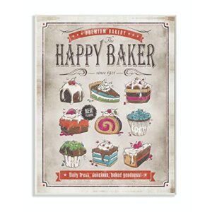 stupell industries happy baker vintage comic book design wall plaque, multi-color