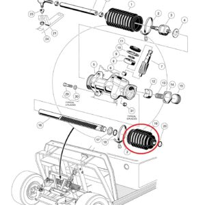 A.A Steering Bellow Dust Seal, Short Driver Side For Club Car DS 1997-Up # 101880001