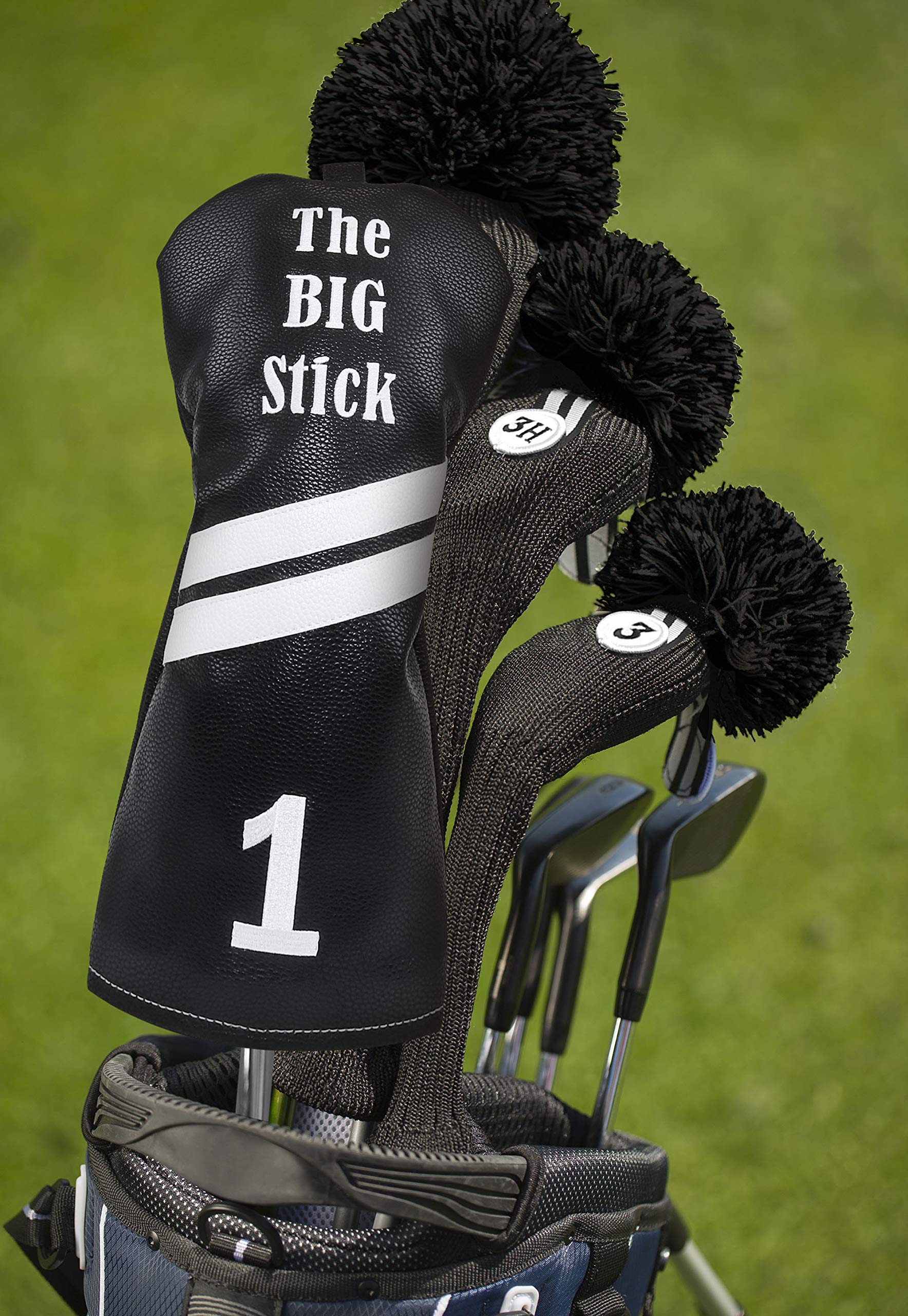 IZZO Golf BIG STICK Driver Headcover , black , Small