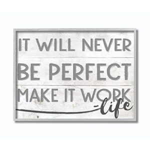 stupell industries make it work inspirational family word, design by artist daphne polselli wall art, 11x14, grey framed