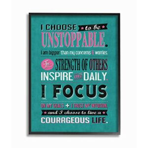 stupell industries i i choose unstoppable vintage inspirational word design framed, multi-color