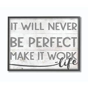 stupell industries make it work inspirational family word, design by artist daphne polselli wall art, 11x14, black framed