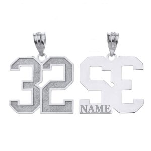 personalized your lucky number and name sports jersey silver pendant