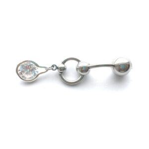 gorgeous dangle gem vch heavy ball piercing barbell for extra pressure.