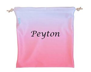 bitt sportswear personalized gymnastics grip bag - ombre colors, customized bag with crystals option (coral white ombre)