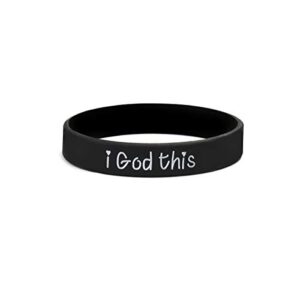 klever media corp. faith inspired i god this bracelet, spiritual wristband part of the i-godit collection (black with white lettering)