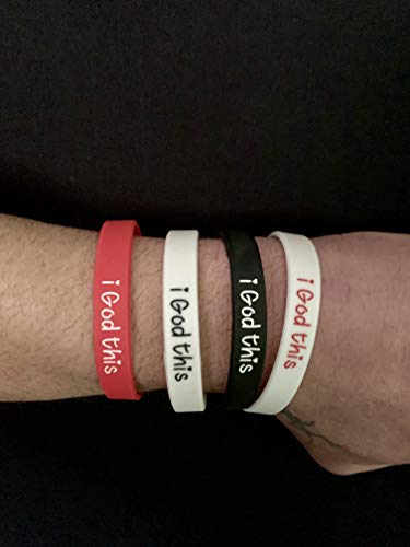 Klever Media Corp. faith inspired i God this bracelet, spiritual wristband part of the i-Godit collection (black with white lettering)