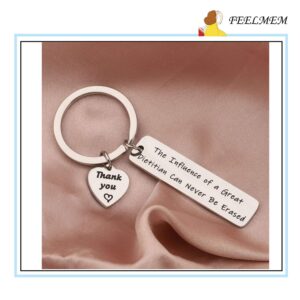 FEELMEM Dietitian Gift Nutrionist Gift Dietitian Appreciation Keychain The Influence of a Great Dietitian Can Never Be Erased Jewelry for Registered Dietitian Dietician (silver)