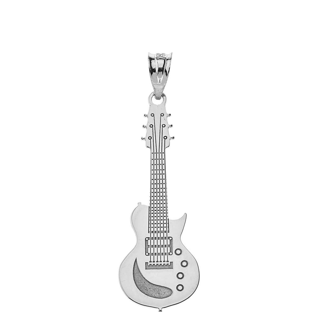 Guitar Charms Silver Personalized Musical Instrument Electric Guitar Pendant with Your Name